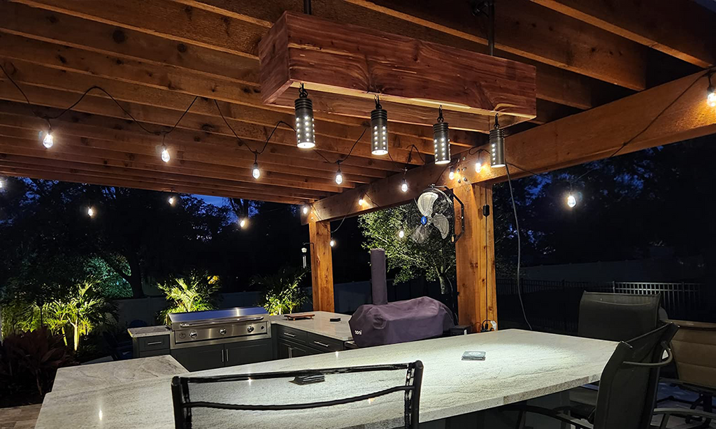 Gazebo Lights 4-Pack Outdoor Hanging LED Lights - 12V Low Voltage, IP65 ...
