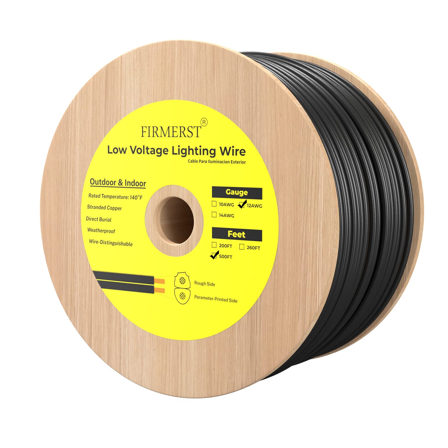 Landscape Lighting Wire 12/2 Low Voltage Landscape Wire – 500ft Copper ...