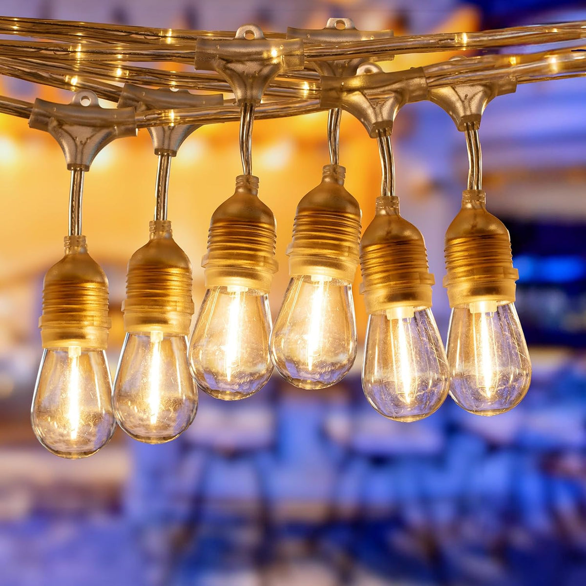 TwinkleTrail 48' LED Outdoor String Lights - Crystal Clear 24 Sockets